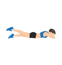 Man doing prone or lying leg lifts exercise Vector Image