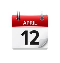 April 15 flat daily calendar icon Date Royalty Free Vector