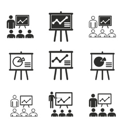 Presentation icon set Royalty Free Vector Image