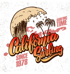 California surf rider poster template Royalty Free Vector