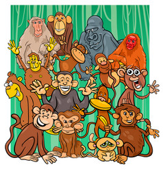 Cartoon monkey collection set Royalty Free Vector Image
