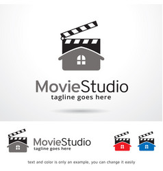 Modern movie studio logo Royalty Free Vector Image