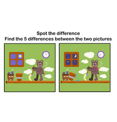 Cartoon spot the difference Royalty Free Vector Image