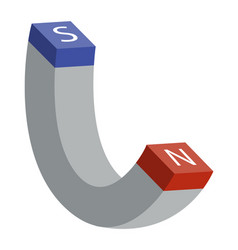 Red and blue magnet icon with two poles north Vector Image