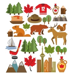 Canada icons Royalty Free Vector Image - VectorStock