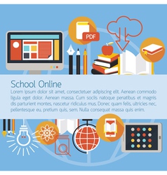 School online e-learning objects background Vector Image