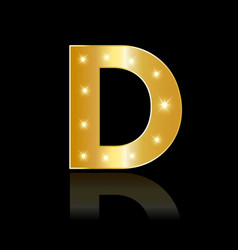 Letter d with diamonds Royalty Free Vector Image