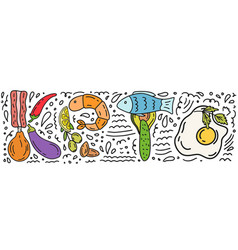 Handwritten lettering with low carbs ketogenic Vector Image