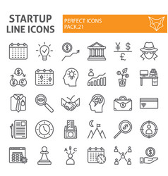 Finance line icon set business symbols collection Vector Image