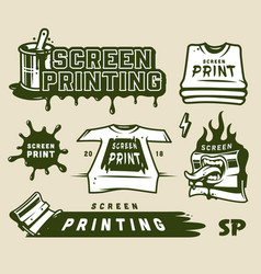 Vintage screen printing concept Royalty Free Vector Image