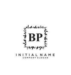 Bp initial handwriting logo with circle template Vector Image