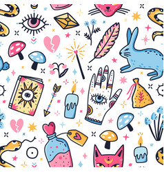 Abstract seamless pattern with sketches and notes Vector Image