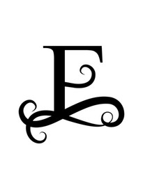 Capital letter e made of three white stripes Vector Image