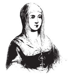 Isabella of castile vintage Royalty Free Vector Image
