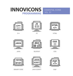 Programming - modern line design icons set Vector Image