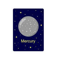 Flashcard for kids with uranus planet on dark Vector Image