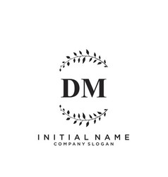 Dm initial handwriting logo with circle template Vector Image