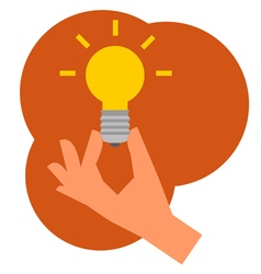 Hand care bulb lamp logo Royalty Free Vector Image