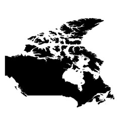 Canada - solid black outline border map of country