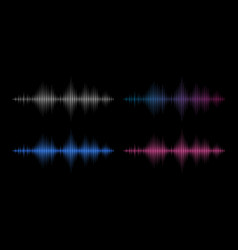Set energy chaotic waves sound or energy waves Vector Image