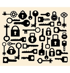 Vintage antique old locks set Royalty Free Vector Image