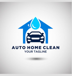 Auto clean car logo design Royalty Free Vector Image