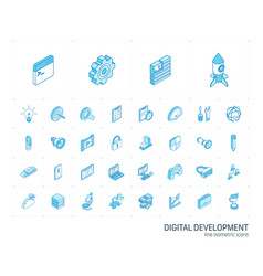 Devops software development icon set coding Vector Image