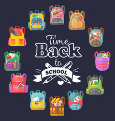 Colorful school supplies isolated on white Vector Image