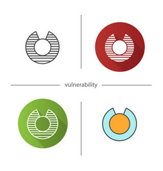 Vulnerability glyph icon Royalty Free Vector Image