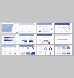 Set purple elements for multipurpose presentation Vector Image