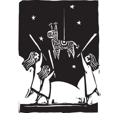 Happy group of children on birthday party Vector Image