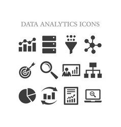 Data analytics icons set on white background Vector Image