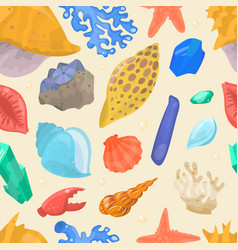 Shells marine seashell and ocean cockle Royalty Free Vector