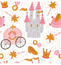 Princess cinderella seamless pattern Royalty Free Vector