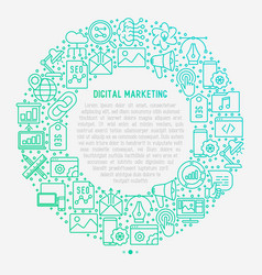 Programming Line Icons Circle Royalty Free Vector Image