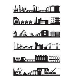 Power plant and mineral extraction infographic Vector Image