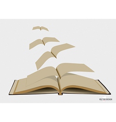 Opened flying books with application icon modern Vector Image