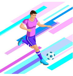Isometrics soccer player on a beautiful background