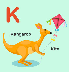 Alphabet letter k-keyboard king kangaroo Vector Image