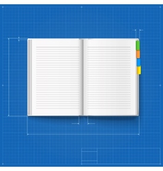 Opened notebook stylized drawing Royalty Free Vector Image