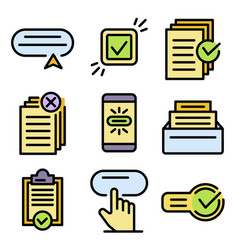 Request icons set outline style Royalty Free Vector Image