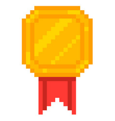 Pixel medals icons set old school computer Vector Image