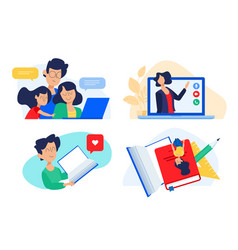 Language school and courses Royalty Free Vector Image