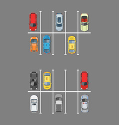 City top view parking with cars Royalty Free Vector Image