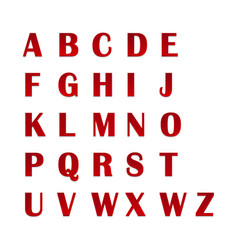 Red 3d letters alphabet lettering design of red Vector Image