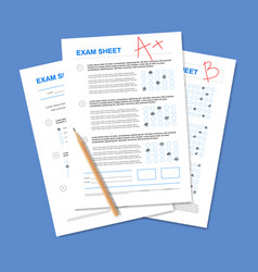 Clipboard with exam test answer sheet and pen Vector Image