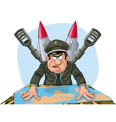 Angry military general Royalty Free Vector Image