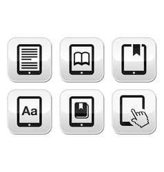 E-book reader e-reader icons set Royalty Free Vector Image
