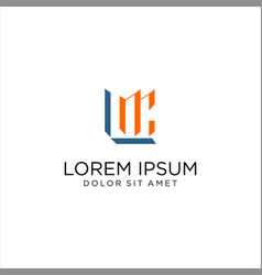 Lm l m letter logo design in black colors Vector Image
