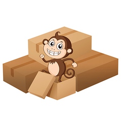 A monkey and boxes Royalty Free Vector Image - VectorStock